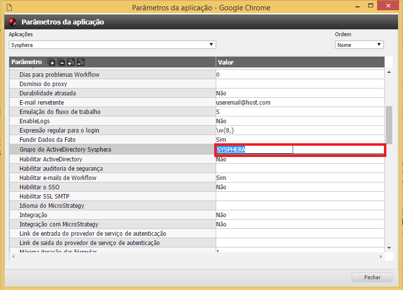 Configuração de Parâmetros | T6 Help Center